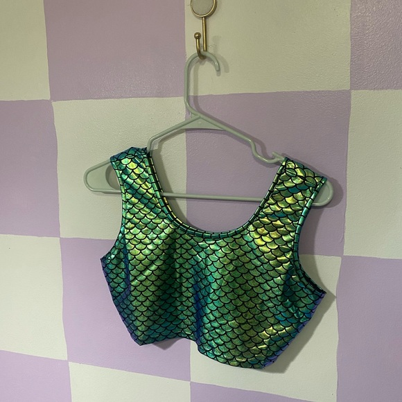 Tops | 3 For 12 Mermaidscale Print Crop Top | Poshmark